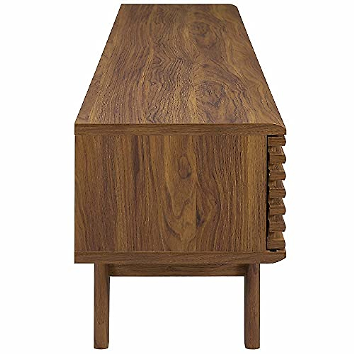 Modway Render 70" Mid-Century Modern Low Profile Entertainment TV Stand, 70 Inch, Walnut Walnut