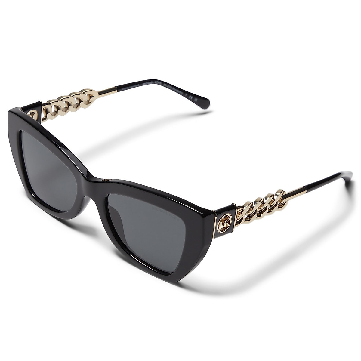 Michael Kors Eyewear Women's MK2205 Montecito Butterfly Sunglasses, Black/Dark Grey Solid, 52 mm