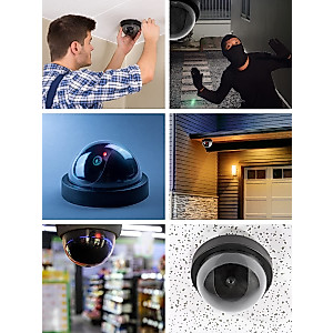 Mandala Crafts Fake Security Cameras with Led Light - Dummy Security Cameras - 6 Fake Surveillance Fake Camera Outdoor Indoor Simulated CCTV Fake Video Cameras