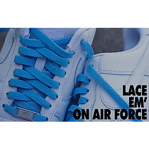 LitLaces - Premium Flat Cotton Shoe Laces Replacement for Air Jordan, Nike Dunk, Air Force 1, Converse, & Casual Shoes (White/Gold, 63")