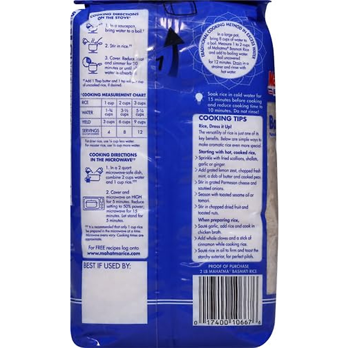 Mahatma Indian Basmati Rice, 32-Ounce Bag of Rice, Fluffy, Floral, and Nutty-Flavored Rice, Stovetop or Microwave Rice