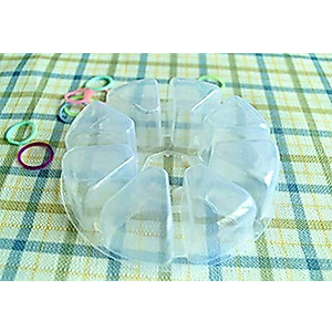 WOIWO 2 PCS Round 8-Case Storage Box Transparent PP Plastic Box Beaded Box Nail Parts Box Storage Jewelry Storage Small Box