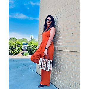 Wrangler Purses Aztec Tote Bag for Women Boho Handbags Wide Guitar Strap Crossbody Bag with Fall Collection Gift WG2202-8120SCF