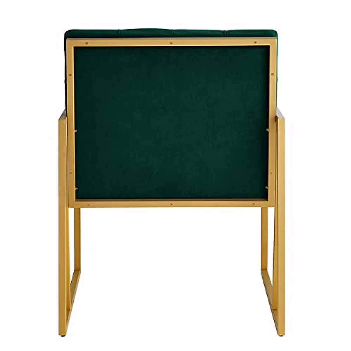24KF Modern Jade Velvet Button Tufted Accent Chair with Golden Metal Stand, Decorative Furniture Chairs for Living Room Bedroom -Jade