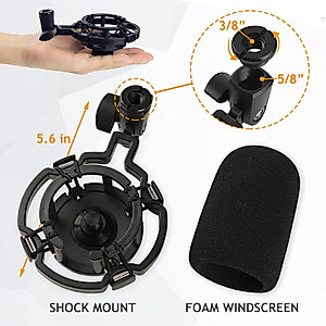 Razer Seiren X Desktop Microphone Stand with Shock Mount, Foam Windscreen, Adjustable Mic Stand with Pop Filter Shockmount Reduces Vibration Noise for Razer Seiren X USB Streaming Microphone Frgyee