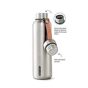 Black+Blum Insulated Water Bottle, Stainless Steel, Olive, Large