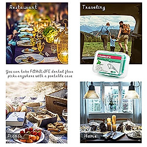 FAMILIFE Floss Picks Mint Dental Floss Picks with 4 Travel Handy Cases 240 Count Flossers