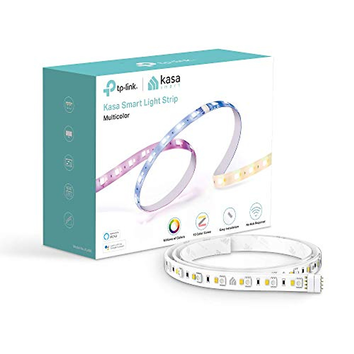 TP-Link Kasa Smart LED Multicolor WiFi Light Strip & Kasa Smart Plug Power Strip, Surge Protector w/ 6 Smart Outlets and 3 USB Ports, Compatible with Alexa & Google Home , No Hub Required (HS300)