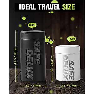 SafeDelux Glass Jar Airtight Container Matte Viewing Jars for Spices, Coffee, Teas & More, Air Tight Jar, Thick UV Protection Glass Screw-Top Lid (Black & White, Large & Small)