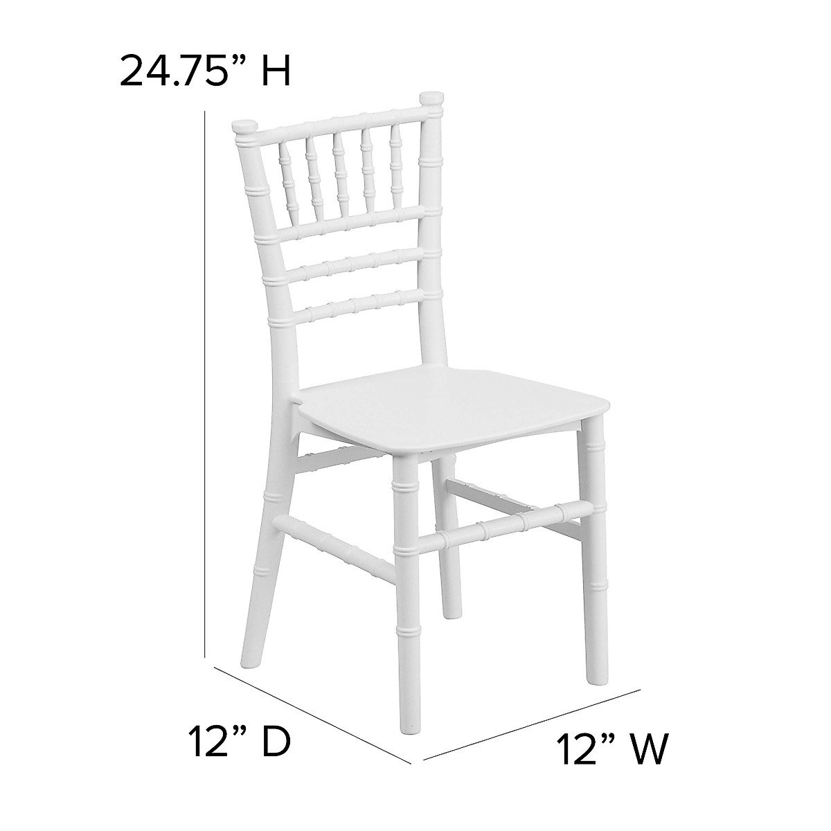 BizChair Child’s White Resin Party and Event Chiavari Chair for Commercial & Residential Use