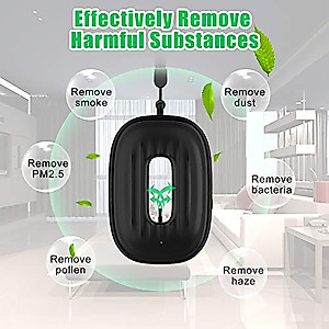 WOOLALA Nylon Lanyard Mini Necklace Ions Generator Wearable Necklace USB Rechargeable for Office/Travel/Crowded Place