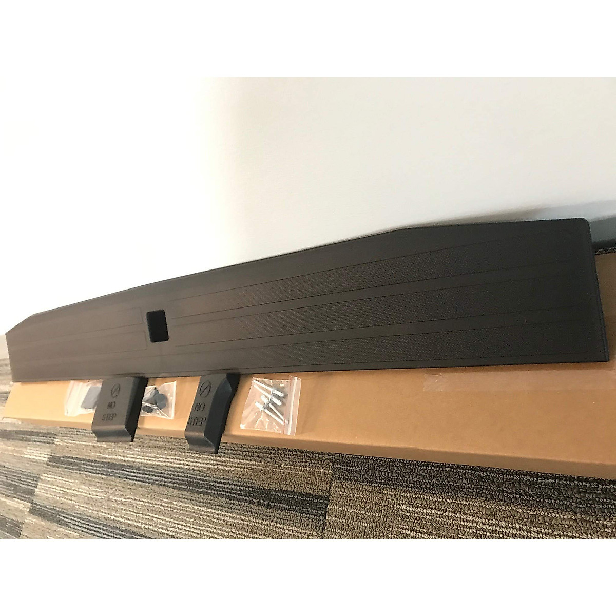 Roane Concepts Tailgate Molding Compatible for 2017 2018 2019 2020 Ford F250 Super Duty / F350 Super Duty w Flex Step Models; Center Piece; Step Pad Trim Kit; Truck Spoiler Protector Cover OE Style