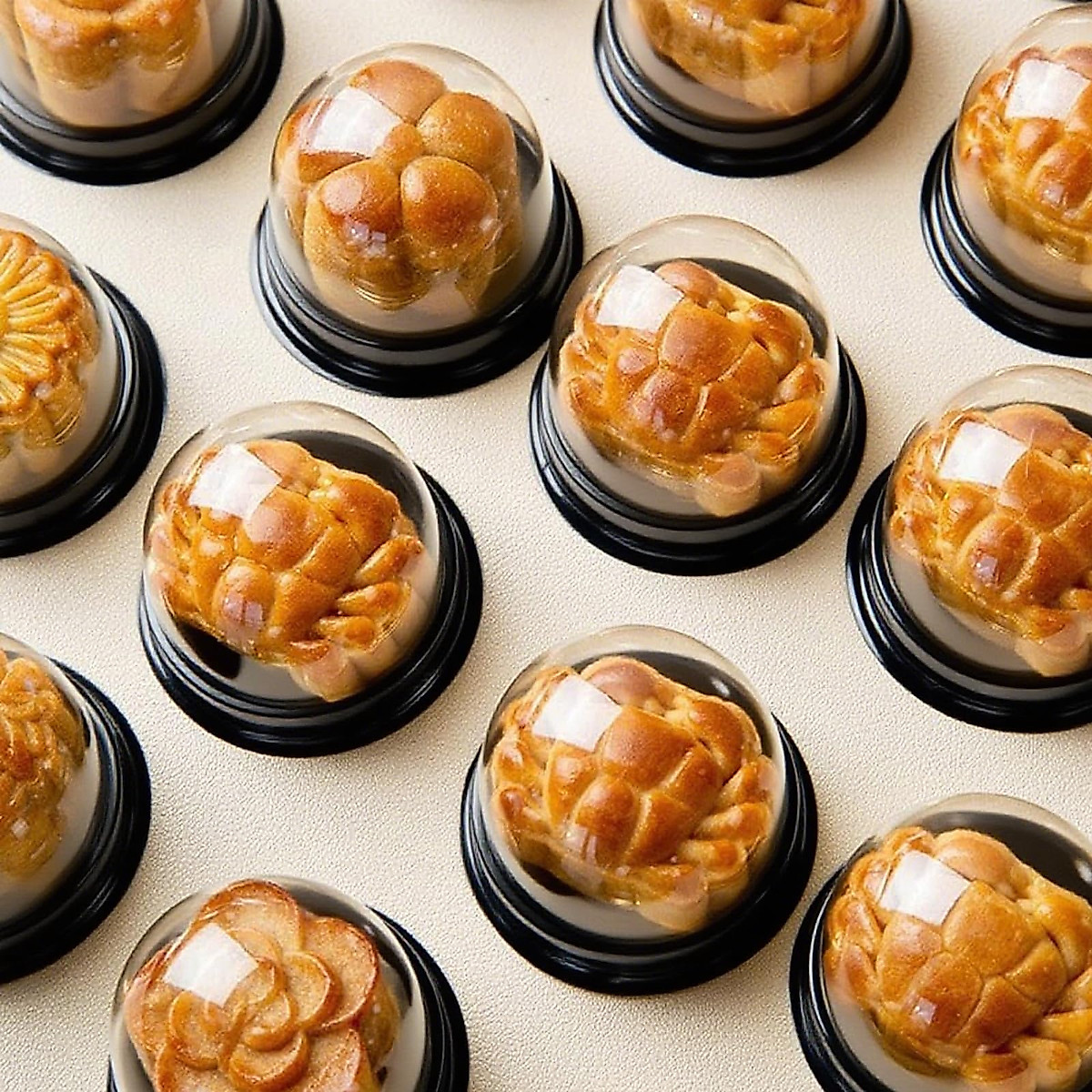 50 Set Clear Plastic Mini Cupcake Boxes Muffin Pod Dome Muffin Single Container Box Wedding Birthday Gifts Boxes Supplies (Black)