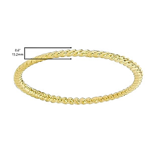 10K Yellow Gold Dainty Stackable Rope Cable Design Thin Slender Band Ring - Size 8