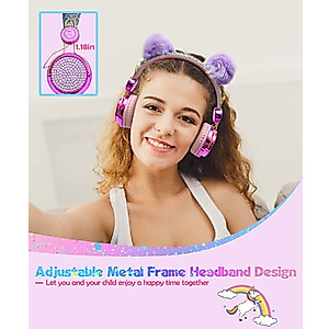 SVYHUOK Unicorn Kids Bluetooth Headphones for Girls,Teens,Boys,Wireless Cat Headset for Smartphones Tablet Laptop PC TV,with Mic and Adjustable Headband,Perfect for Birthday and Xmas Gifts.