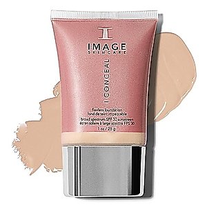 IMAGE Skincare I CONCEAL Flawless Foundation, Full Coverage with SPF 30 Mineral Sunscreen, Natural Glow Finish, PORCELAIN (Fair to Light Skin), 1 oz