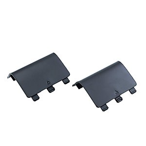 E-outstanding Battery Cover 2PCS Black Battery Back Door Lid Shell Replacement for Xbox One,Xbox One S Controller
