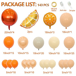 Little Cutie Orange Balloon Garland Arch Kit Macaron Orange And White Baby Shower Tangerine Theme Birthday Party Decor