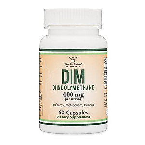 DIM Supplement for Women and Men (Diindolylmethane Estrogen Blocking Supplement, Hormonal Acne Treatment, Hormone Balance for Women) 400mg Servings, 200mg Per Capsule, 60 Capsules by Double Wood