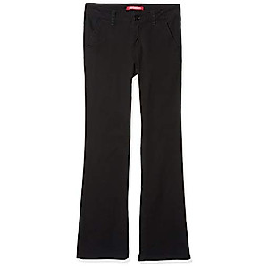 UNIONBAY womens Heather Slash Pocket Stretch Uniform Bootcut Pants, New Black, 11 US