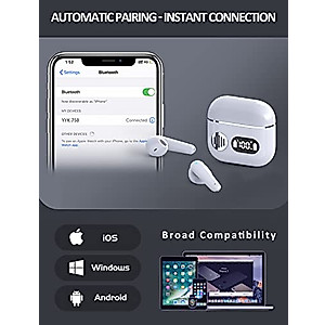 Wireless Earbuds Bluetooth 5.2 True Wireless Headphones,in-Ear Earphones,HiFi Stereo Touch Control, ENC Noise Cancelling Ear Buds with Microphone, audifonos inalambricos