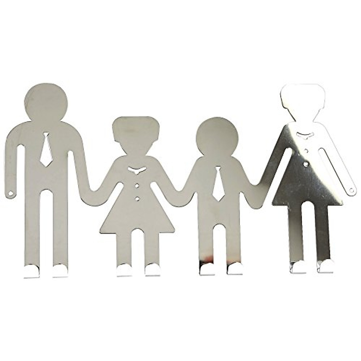 Mind Reader Over-The-Door 8 Hook Organizer Rack with Family Design For Coat, Towel, Bag, Robe, Clothing, Chrome