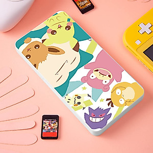 PERFECTSIGHT 48 Switch Game Card Case for Nintendo Switch OLED, Switch Lite, Cute 48 Game Holder Cartridge Case for Game Cards and SD Cards, Kawaii Portable Compact Storage Case Box, Poke