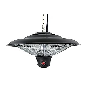 Hiland HIL-PHE-1500BR Electric Gazebo Indoor/Outdoor Heater with LED/Remote, 1500 Watts, Large, Black