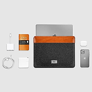 tomtoc Felt & PU Leather Laptop Sleeve for 13-inch MacBook Air M2/A2681 M1/A2337 2022-2018, 13 Inch MacBook Pro M2/A2686 M1/A2338 2022-2016, Surface Pro 9/8/X/7+/7/6/5, Ultra-Slim Accessory Case