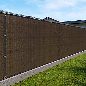 Windscreen4less Fence Privacy Screen 6' x 18', Brown, Heavy Duty Privacy Fencing, Commercial Grade 180 GSM, 95% Privacy Blockage, Mesh Fabric with Brass Gromment - Customized