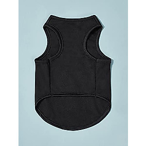 QWINEE Dog Love Mom Dad Letter Print Tank Top Dog Vest Cat Dog Puppy Tee Shirts Clothes for Small Dogs Kitten Kitty Black A XS