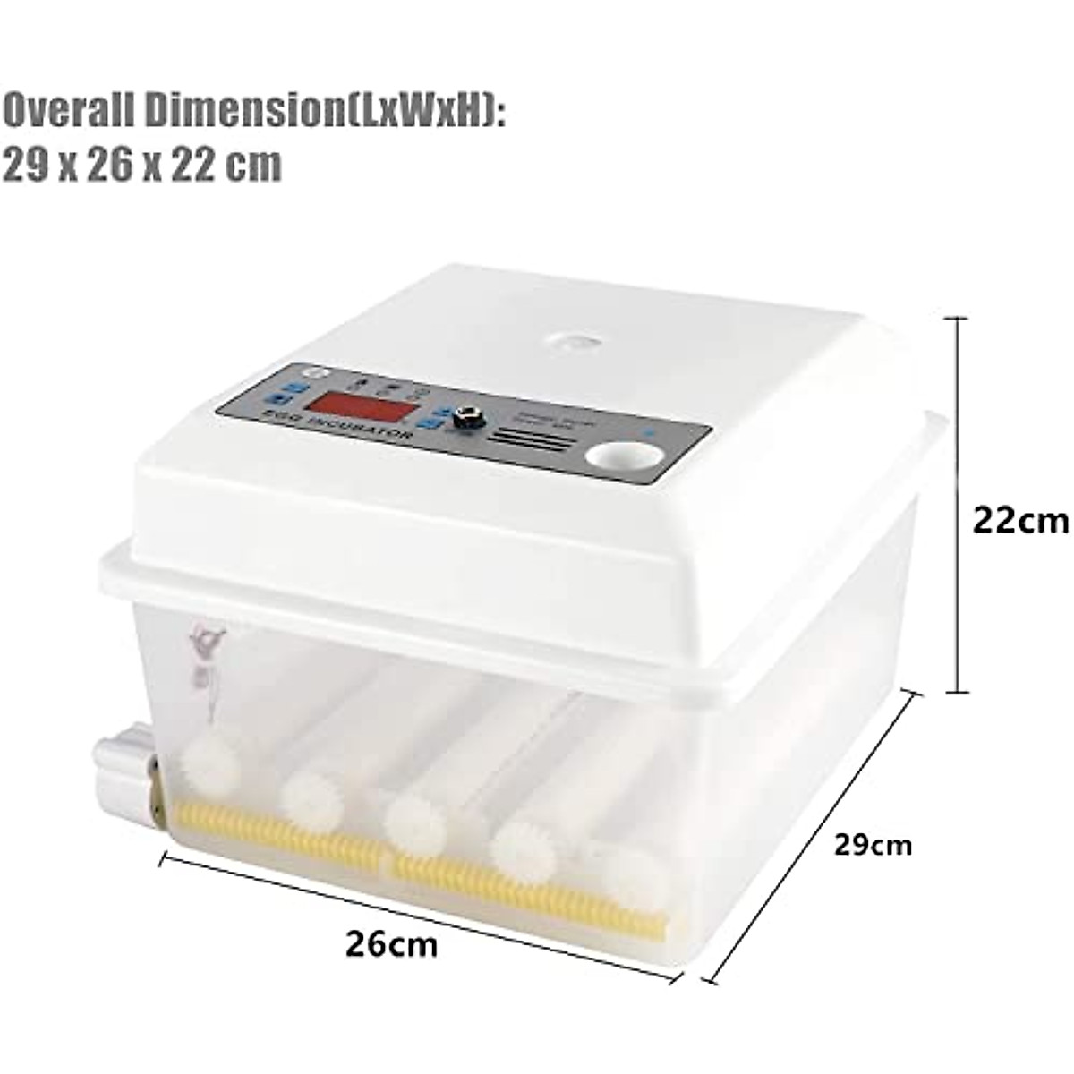 YaeCCC Egg Incubator, Automatic Egg Hatching Incubator Temperature Control for Hatching Chicken Duck Quail Bird Eggs (16 Eggs)