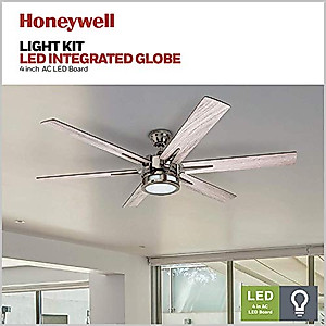 Honeywell Ceiling Fans Kaliza - 56-in Dual Mount Indoor - LED Ceiling Fan with Light - Contemporary Room Fan with Dual Finish Blades - Model 51035-01 (Gun Metal)