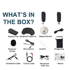 LESNGO 318C Wireless Lavalier Microphone, 20 UHF Channel Wireless Lapel Microphone XLR Lav Mic Compatible with iPhone Smartphone Camera Microphone for Streaming YouTube Interview Vlog (Black)