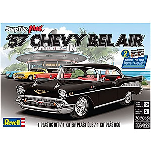 Revell 85-1529 ’57 Chevy Bel Air Model Car Kit 1:25 Scale 30-Piece Skill Level 3 SnapTite Max Plastic Model Building Kit,Black