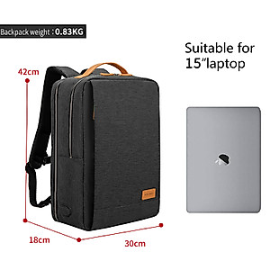 NOBLEMAN Backpack for women and man,15.6 Inch travel Laptop Backpack, Daypack, with USB daypack (Black)