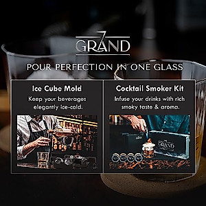 4 Piece Crystal Clear Ice Cube Maker - Square Ice Cube Mold Makes Large Square Ice Cube for Cocktails & Drinks - Clear Ice Maker with Silicone Container - Durable, Freezer-Safe, Food-Safe - 7Grand
