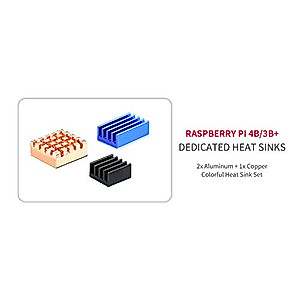 Waveshare Colorful Heat Sink Set Suitable for Raspberry Pi 4B/3B+ 2X Aluminum + 1x Copper with Gum