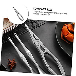 Crab Crackers 1pc Stainless Steel Crab Claws Tool Seafood Tools Biscuits Cookies Crab Crackers and Tools Seafood Crackers Lobster Plier Lobster Crackers Crab Eating Clamp Walnut