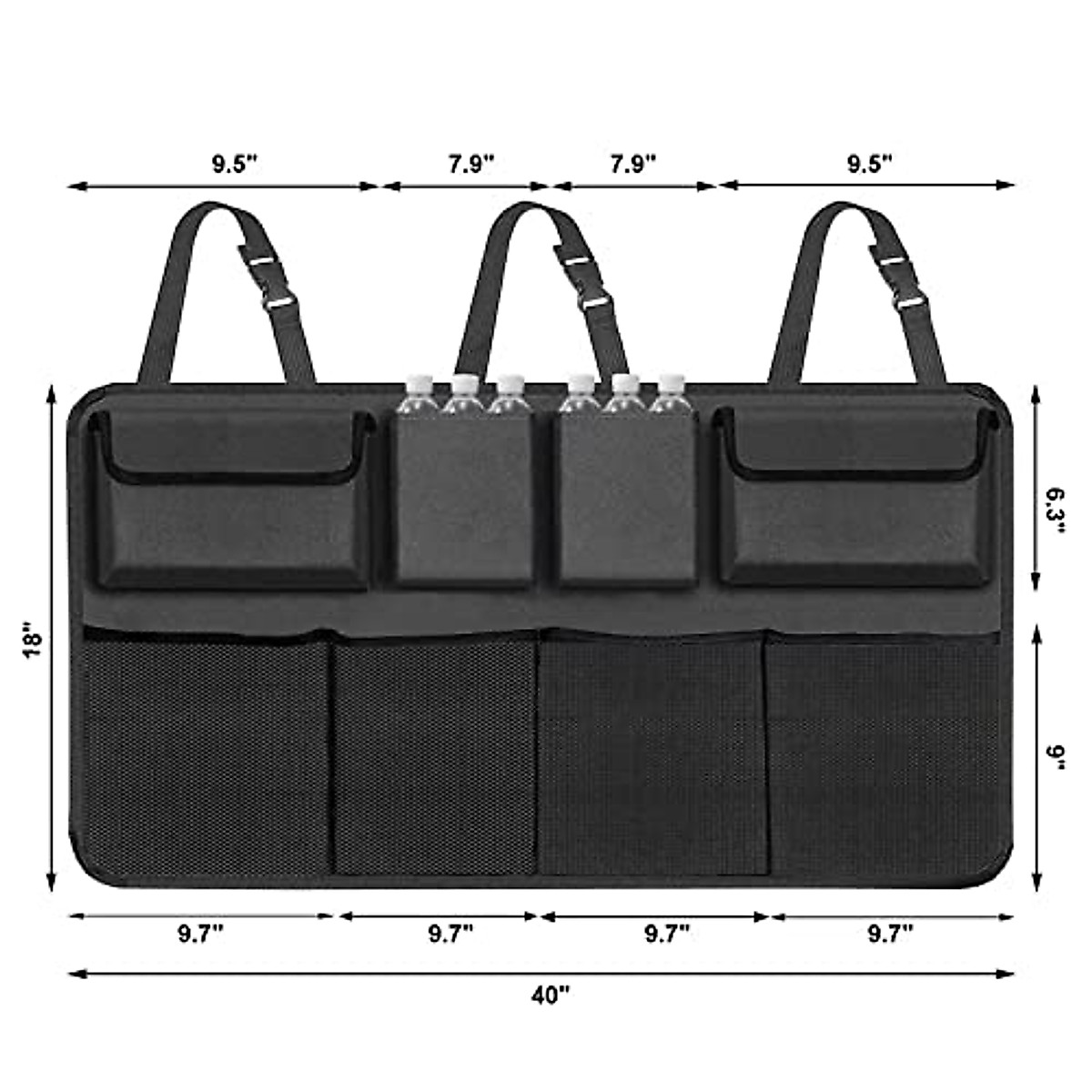 Wellkool Car Trunk Car Organisers, Backseat Hanging Car Organisers with 8 Large Storage Bag -Trunk Organizer for SUV,Truck,Van -Your Space Saving Exper (Car Organizer1)