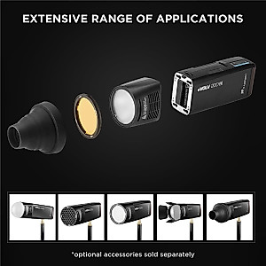 Flashpoint eVOLV 200 R2 TTL Pocket Flash Kit - 200Ws, 1/8000 HSS, 500 Full Power Flashes, 0.01-1.8s Recycling w/2900mAh Battery, Bare Bulb/Speedlite Flash Head Monolight for Strobe Light Photography