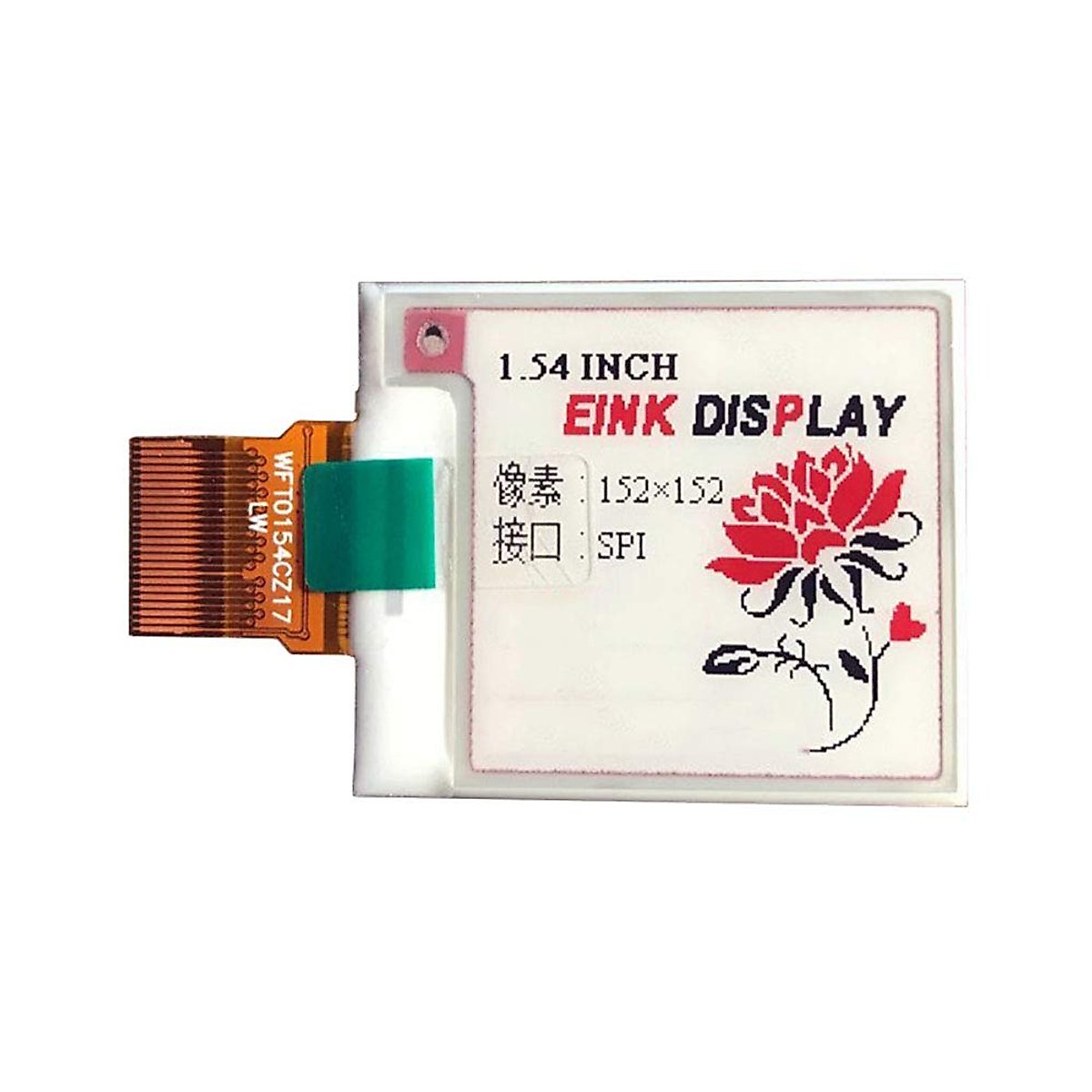 Taidacent Red Eink Display Color Ink Screen SPI Serial Port 1.54 Inch Epaper GDEW0154Z17 Low Power Electronic Paper Screen for Shelves (Screen+Raspberry Pi Adapter Board)