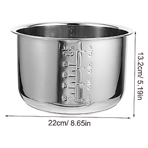 BESPORTBLE Stainless Steel Pot Pressure Cooker Pot Metal Cooking Utensils Stainless Steel Rice Cooker Rice Pot Cooker Cooking Pot Rice Cooker 10 Cup Cooker Liner Container Ceramics Thicken