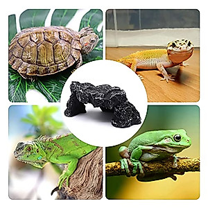 MINYULUA Reptile Hideout Cave Bearded Dragon Rock Hide Cave Turtle Basking Hide Habitat Shelter Rock Hide Hideout for Aquarium Tortoise Small Lizards Fish Amphibians