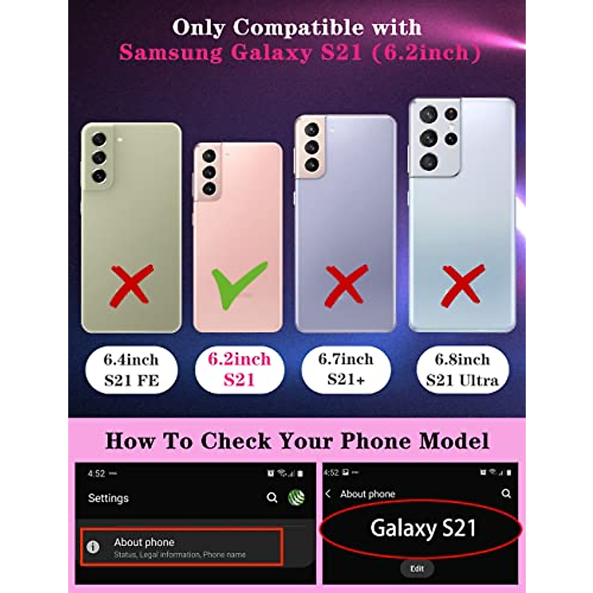 Goocrux (2in1 for Samsung Galaxy S21 Case Skull Skeleton Women Girls Cute Girly Phone Cover Gothic Design with Slide Camera Cover+Ring Cool Funny Cases for Samsung Galaxy S21 5G 6.2''