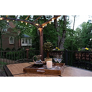 Foxglove Market Large Wood Ottoman Tray - 20 x 20 Inch Square Mango Wood Serving Tray with Handles - Decorative Tray