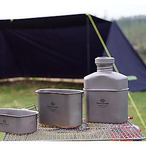 COOK'N'ESCAPE Titanium Girll Camp Fire Cooking Racks Portable Camping Grill Folding Campfire Grill Camp Grill with Removable Legs for Outdoor Picnic BBQ Backpacking Hiking