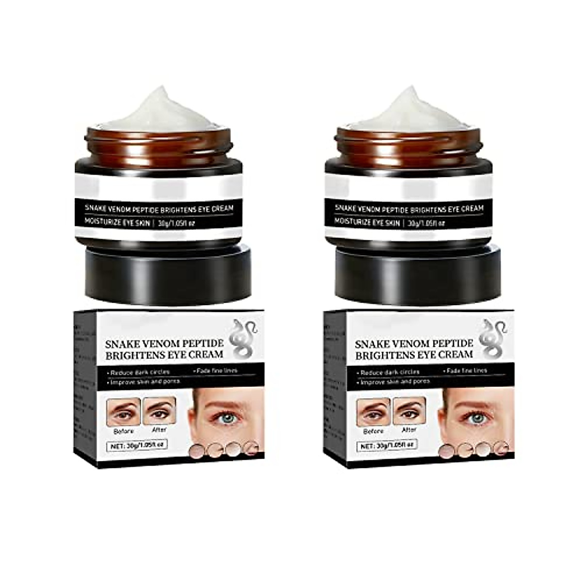 Verfons Firming Eye Cream, Verfons Temporary Firming Eye Cream, Verfons Snake Venom Firming Eye Cream, Anti Aging Eye Bag Cream, Fades Fine Lines and Wrinkles (2pcs)
