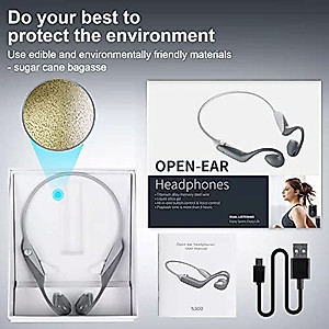 HCMOBI Open Ear Comfort Headphones, Soft Silicone and Skin Friendly, Air Conduction Headsets, 10H Playtime with Mic, Hi-Fi Stereo, ENC Noise Reduction, IP45 Waterproof, for Running, Workout, Cycling
