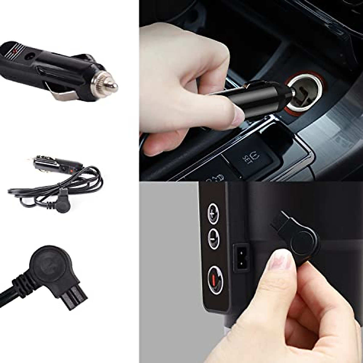 OBALY Smart Temperature Control Travel Coffee Mug Electric heated Travel Mug 12V Stainless Steel Tumbler Smart Heating Car Cup Keep Milk Warm LCD display Easily Washing Safe for use (Black)